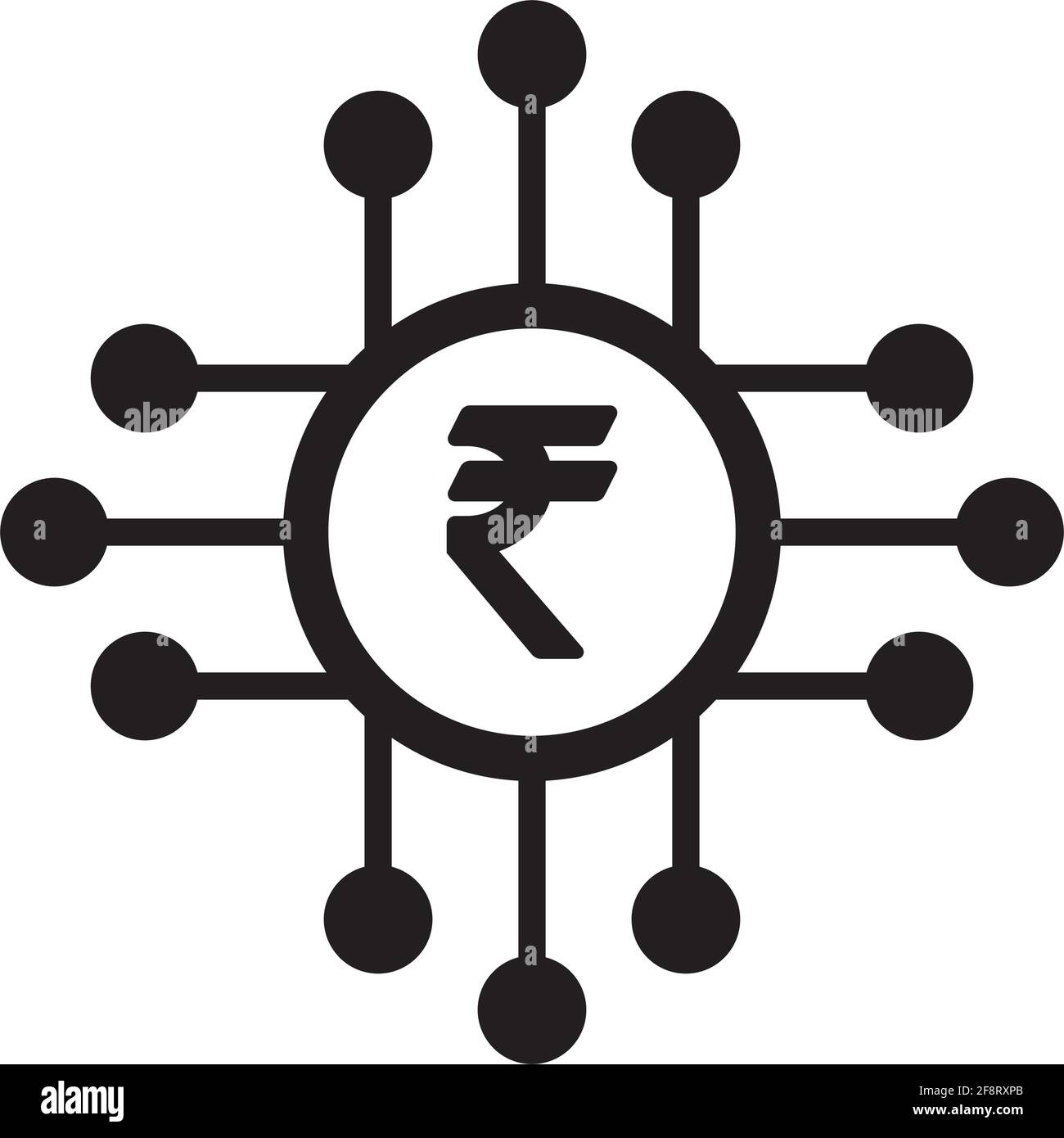 Digital rupee money icon vector currency symbol and sign for digital ...