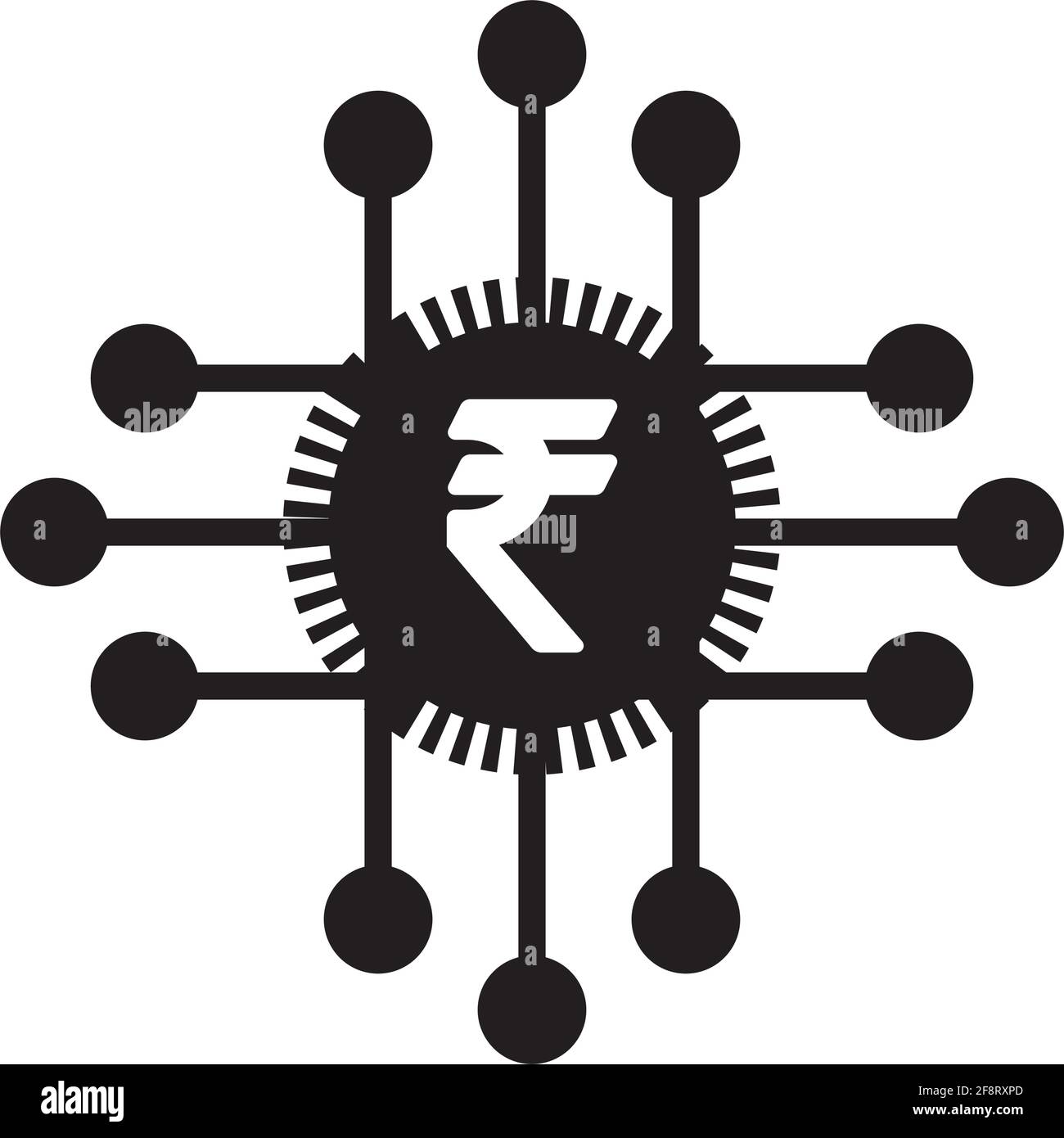 Digital rupee icon vector currency symbol for digital transactions for ...