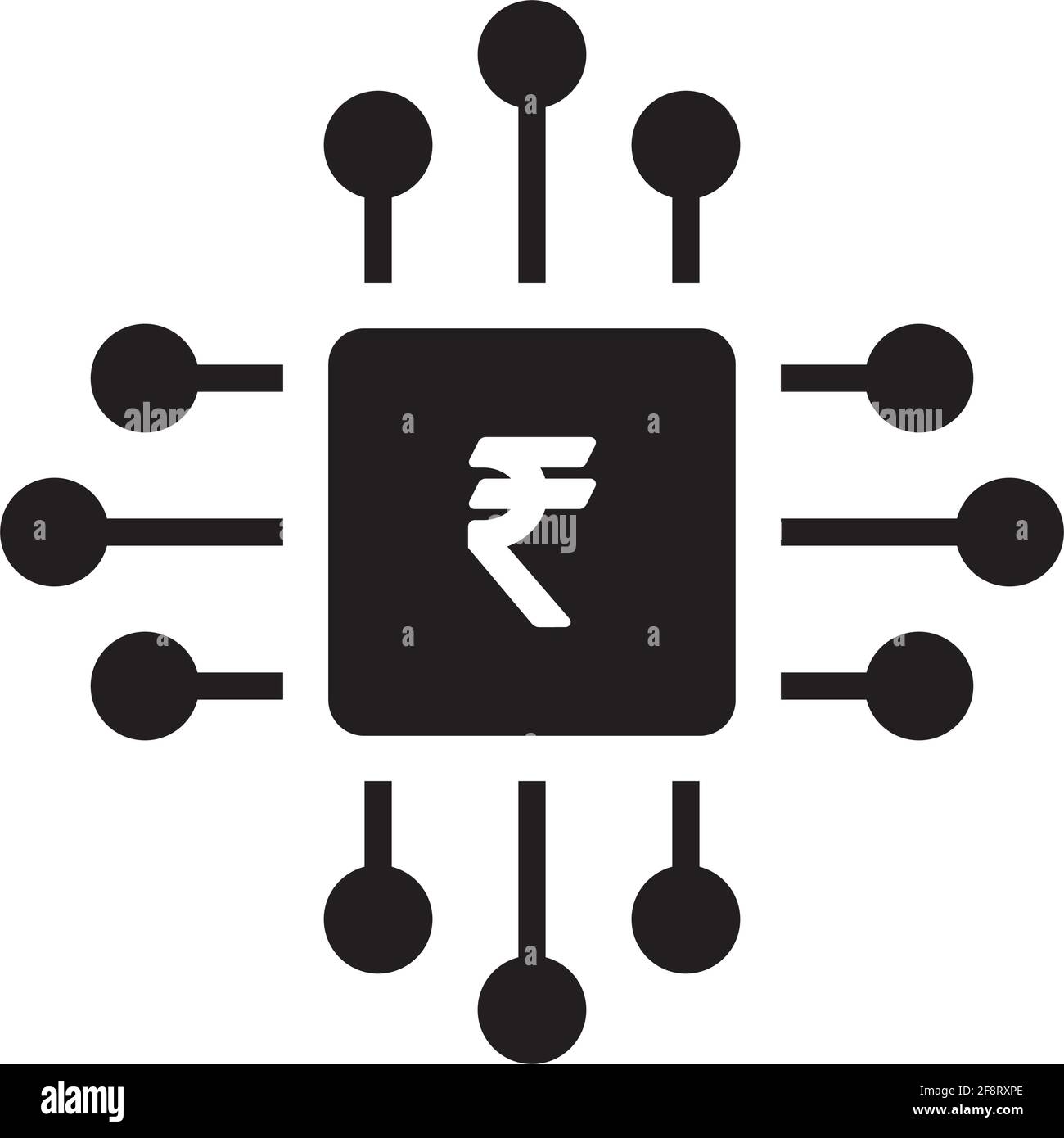 Digital rupee icon vector currency symbol for digital transactions for ...