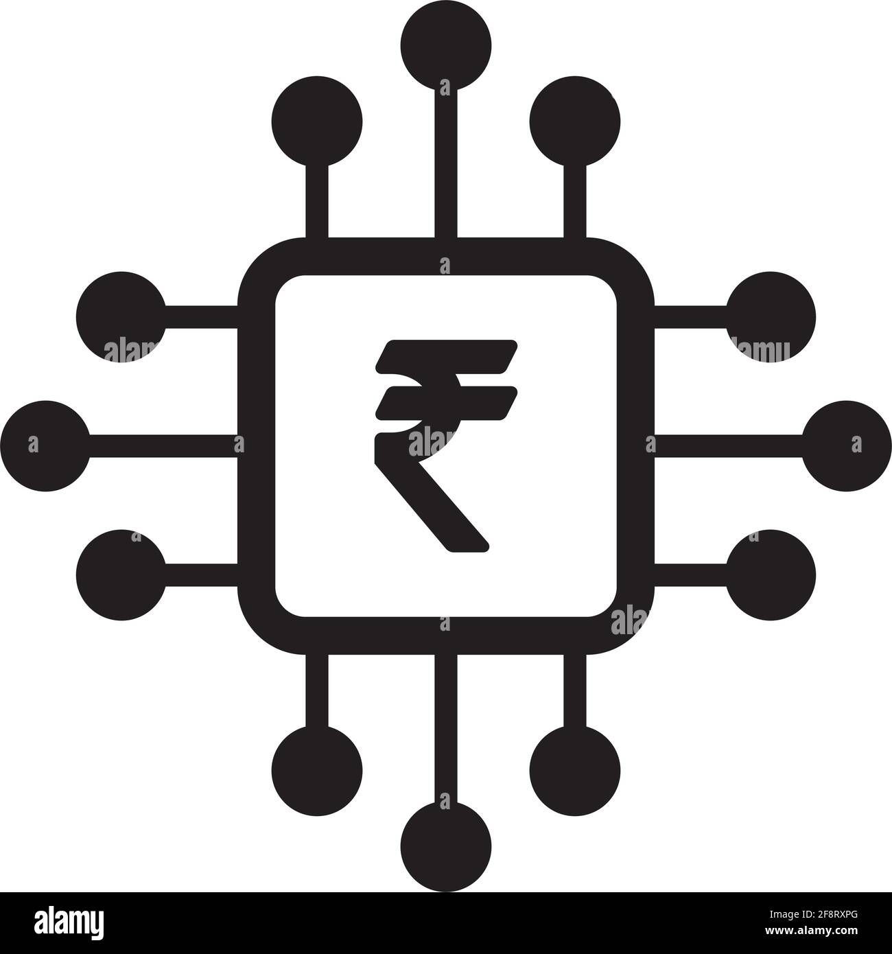 Digital rupee icon vector currency symbol for digital transactions for ...
