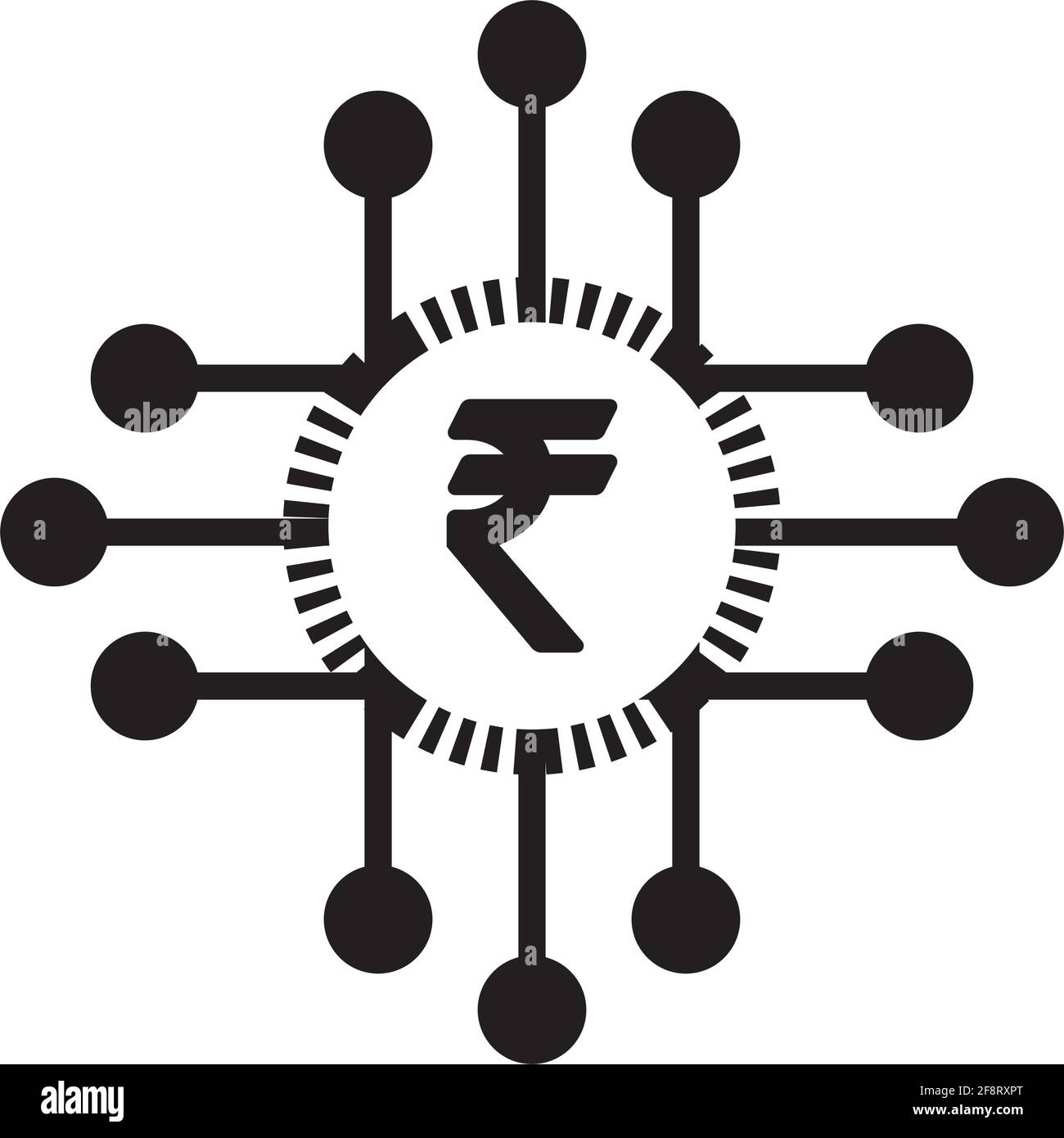 Digital rupee sign icon vector currency symbol for digital transactions ...