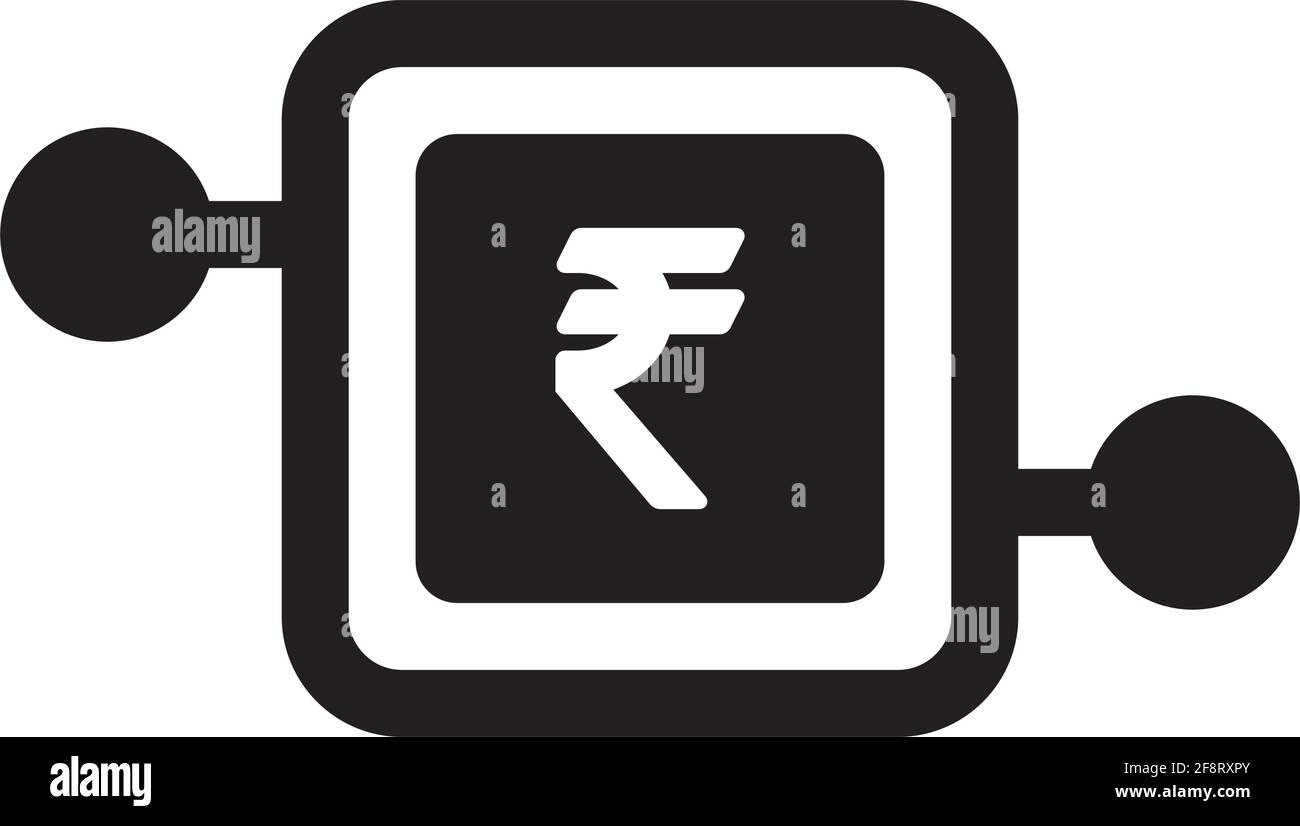Digital rupee symbol icon vector currency sign for digital transactions ...