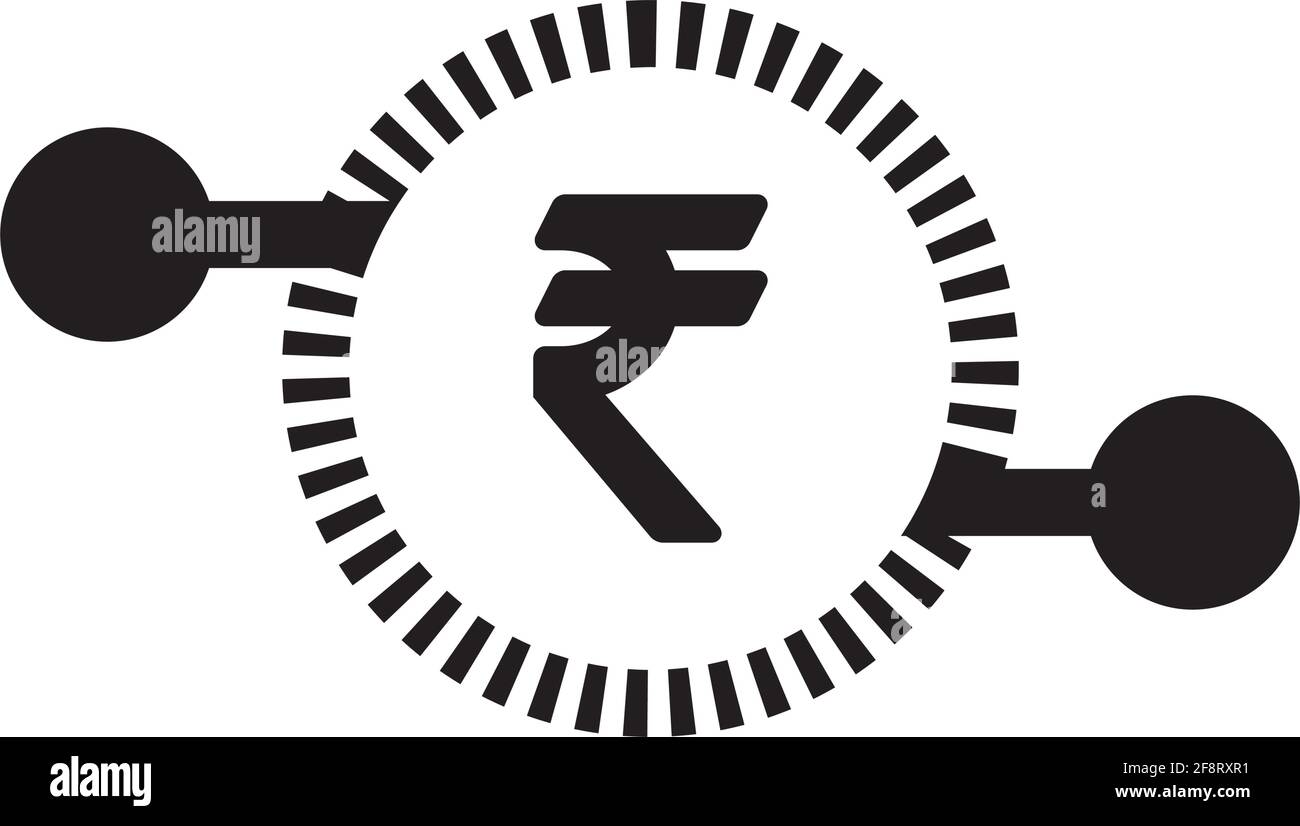 Digital rupee symbol icon vector currency sign for digital transactions ...