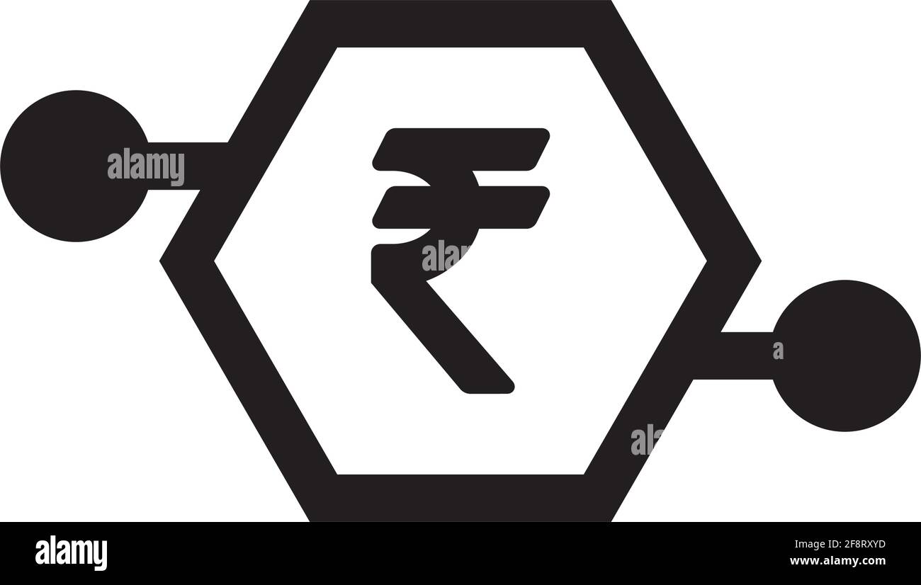 Digital rupee coin icon vector currency symbol and sign for digital ...