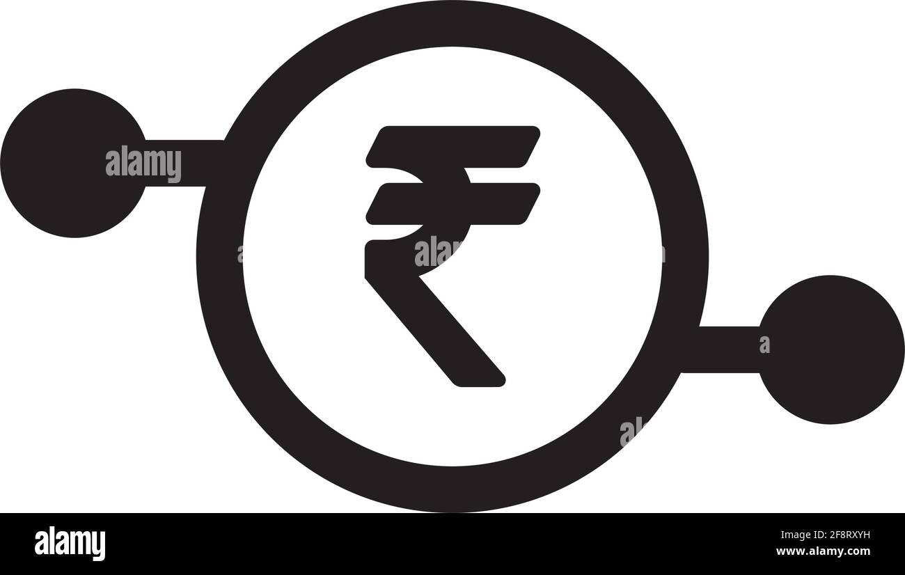 Digital rupee symbol icon vector currency sign for digital transactions ...