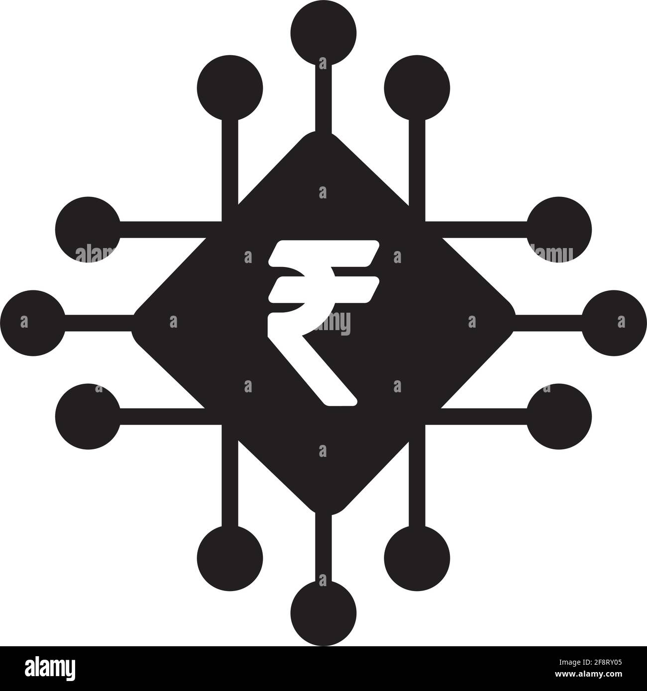 Digital rupee icon vector currency symbol for digital transactions for ...