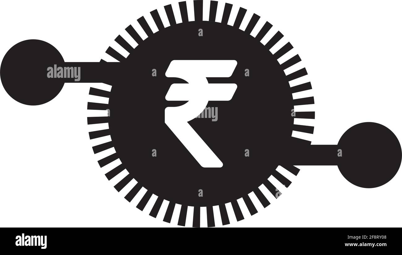Digital rupee coin icon vector currency symbol and sign for digital ...
