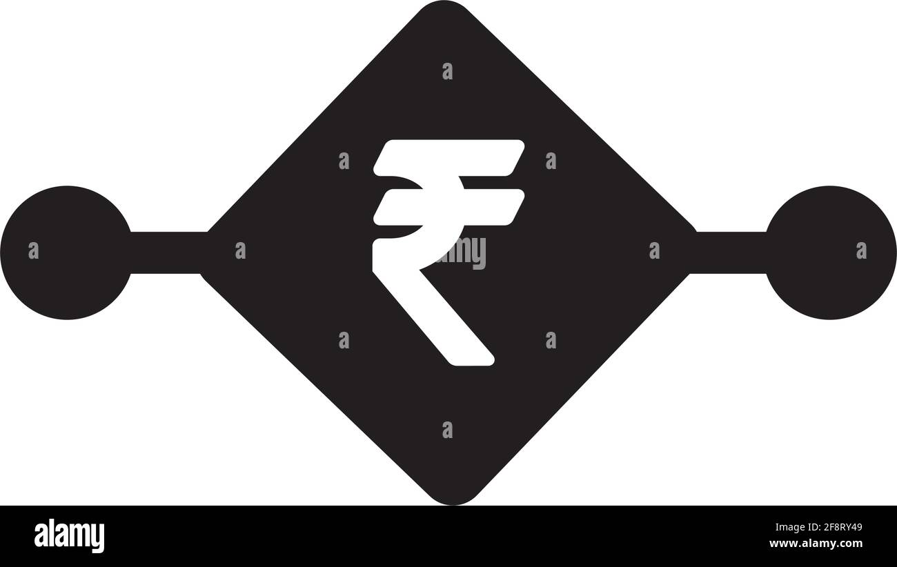 Digital rupee currency icon vector symbol and sign for digital ...