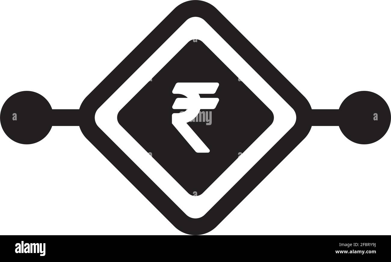 Digital rupee symbol icon vector currency sign for digital transactions ...