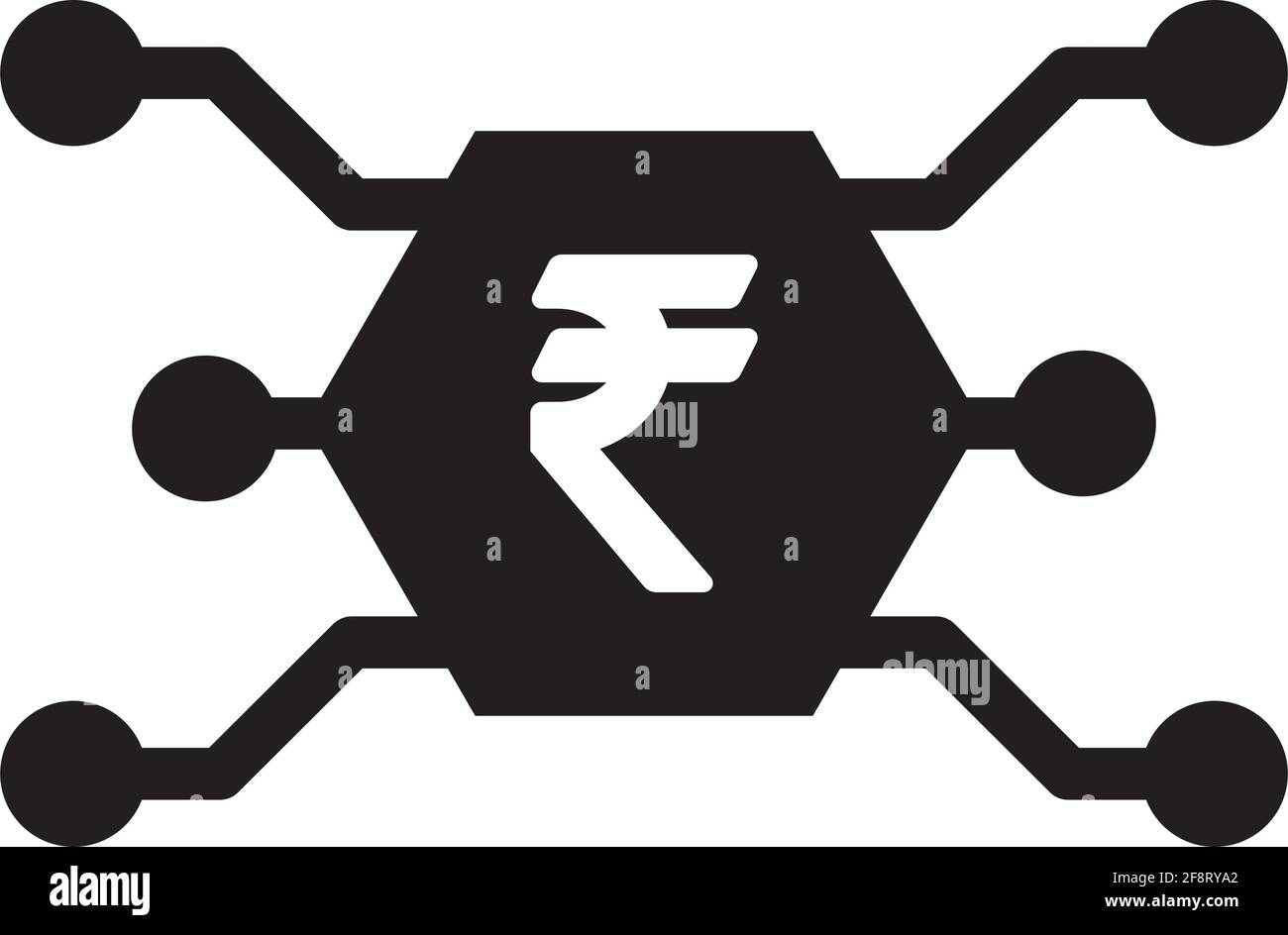 Digital rupee coin icon vector currency symbol and sign for digital ...