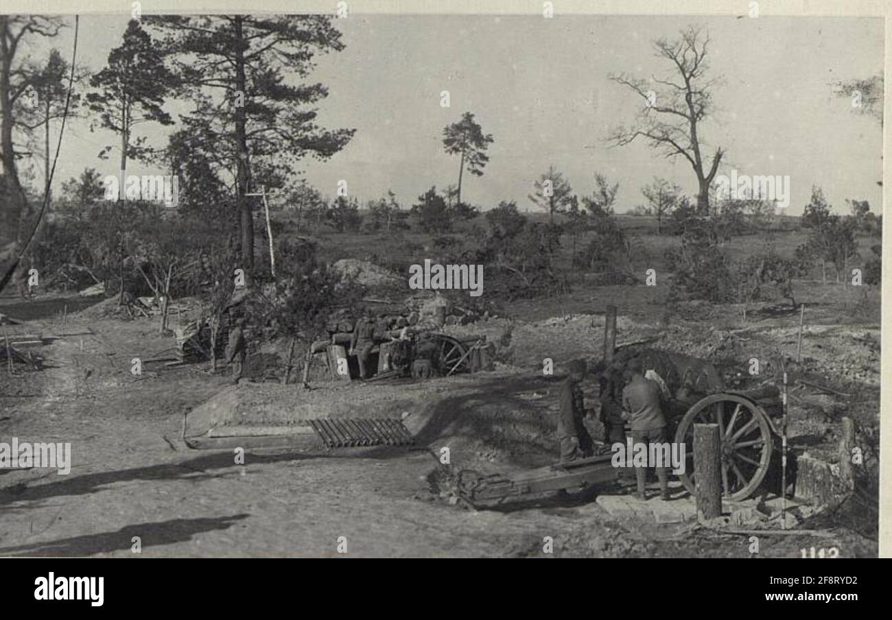Well-developed artillery scaffolding, equipped with skoned faces Stock ...