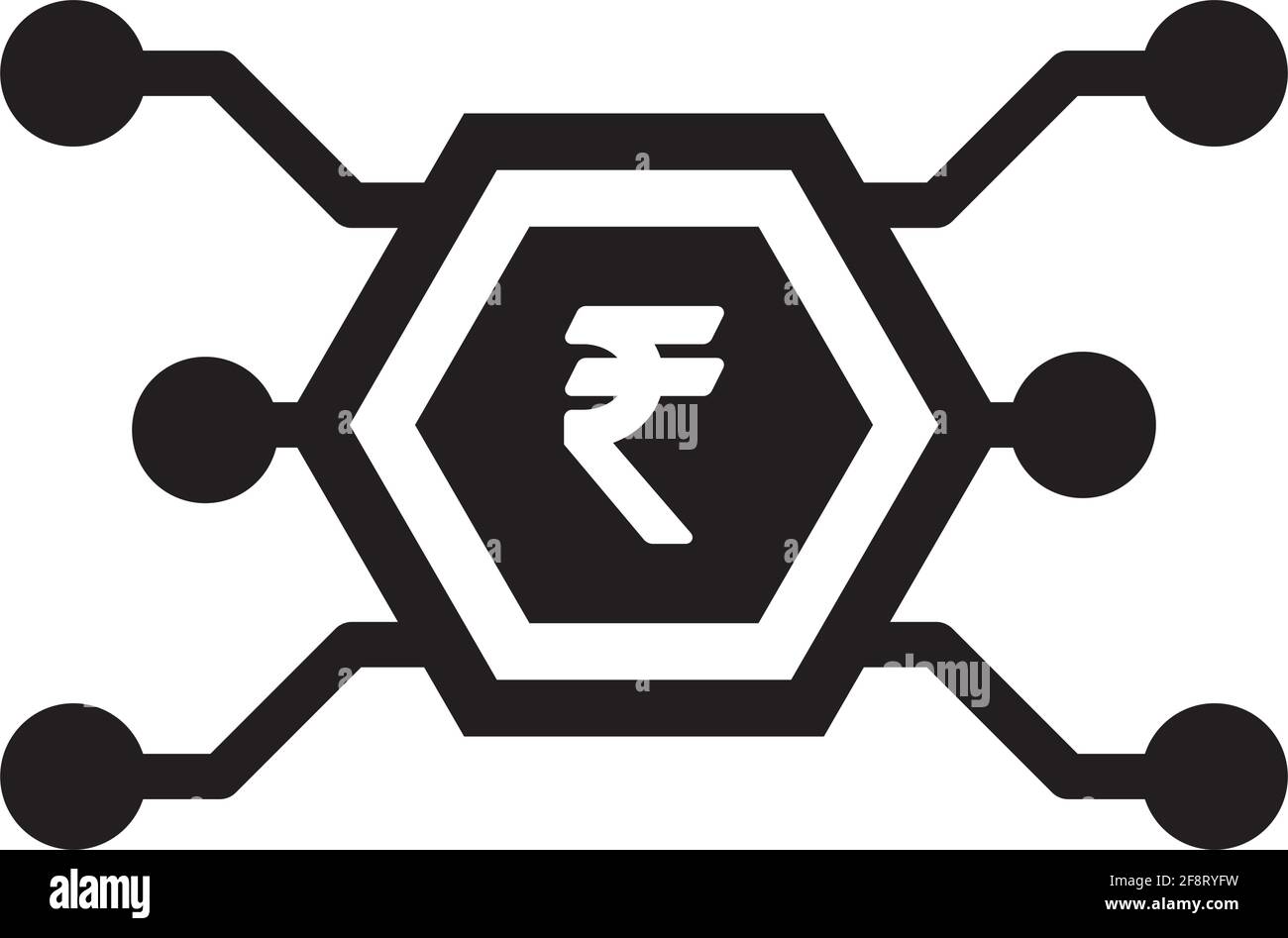 Digital rupee money icon vector currency symbol and sign for digital ...