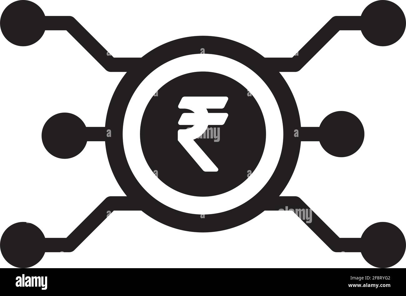 Digital rupee icon vector currency symbol for digital transactions for ...