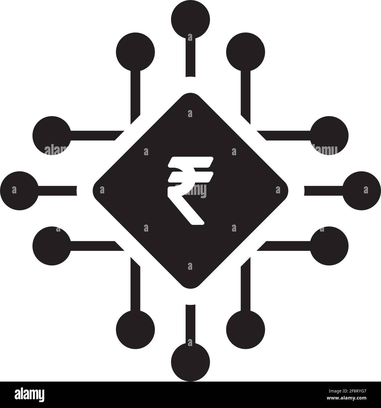 Digital rupee sign icon vector currency symbol for digital transactions ...