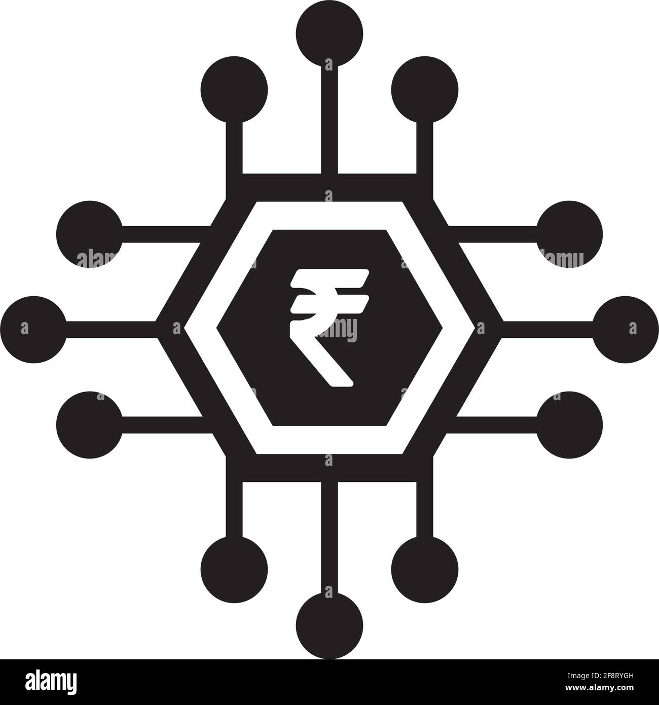 Digital rupee money icon vector currency symbol and sign for digital ...