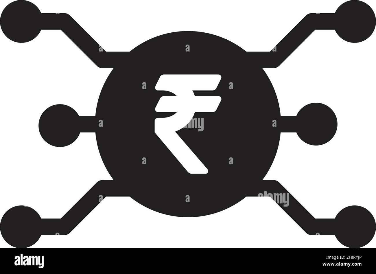 Digital rupee symbol icon vector currency sign for digital transactions ...