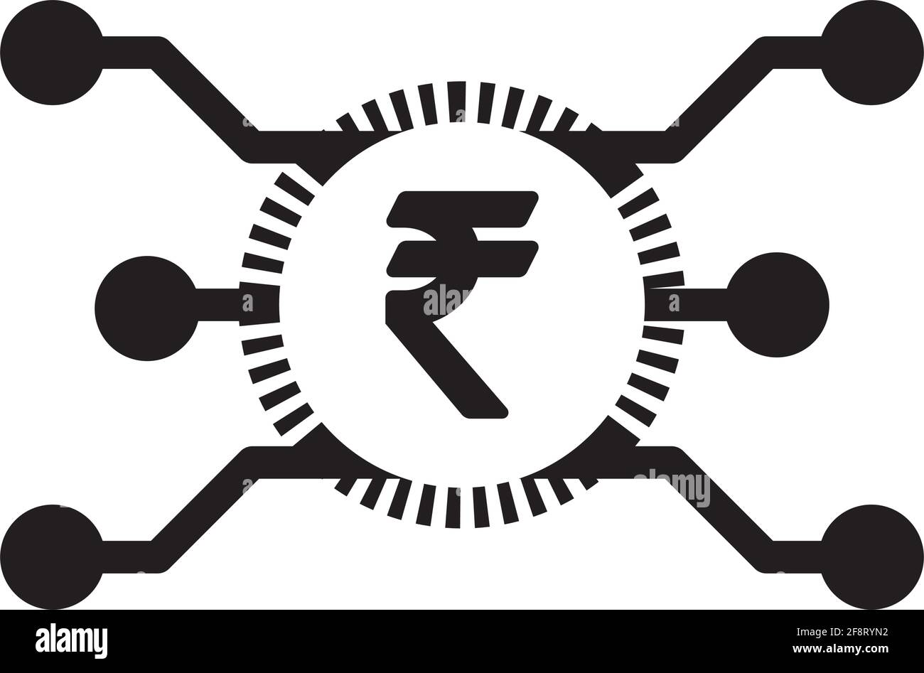 Digital rupee coin icon vector currency symbol and sign for digital ...