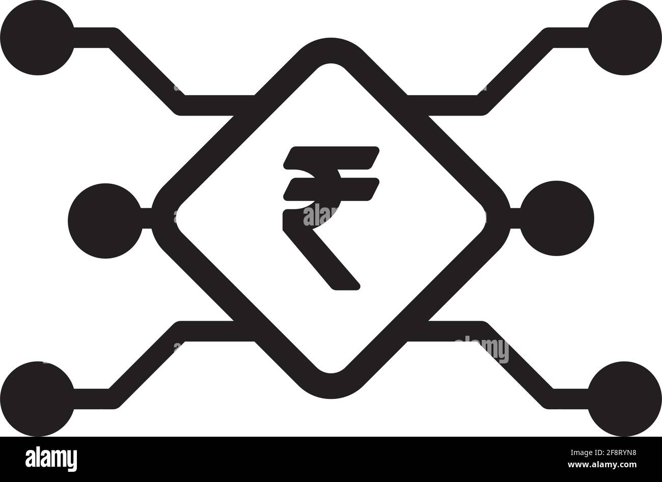 Digital rupee currency icon vector symbol and sign for digital ...