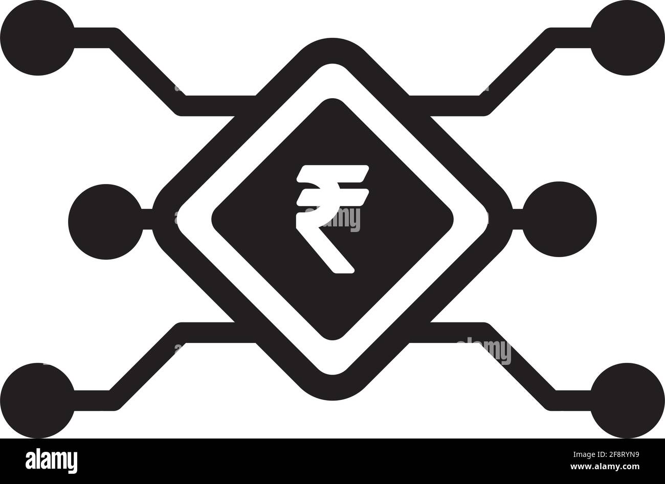 Rupee symbol icon vector Black and White Stock Photos & Images - Alamy