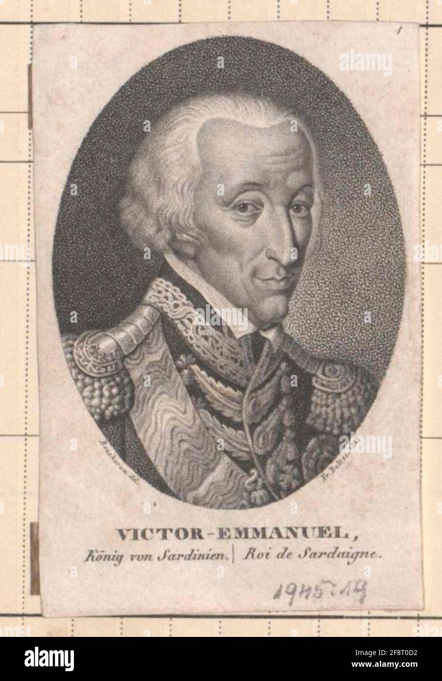 Viktor Emanuel I, King of Sardinia Eraser: Bolt, Johann Friedrichaufner ...