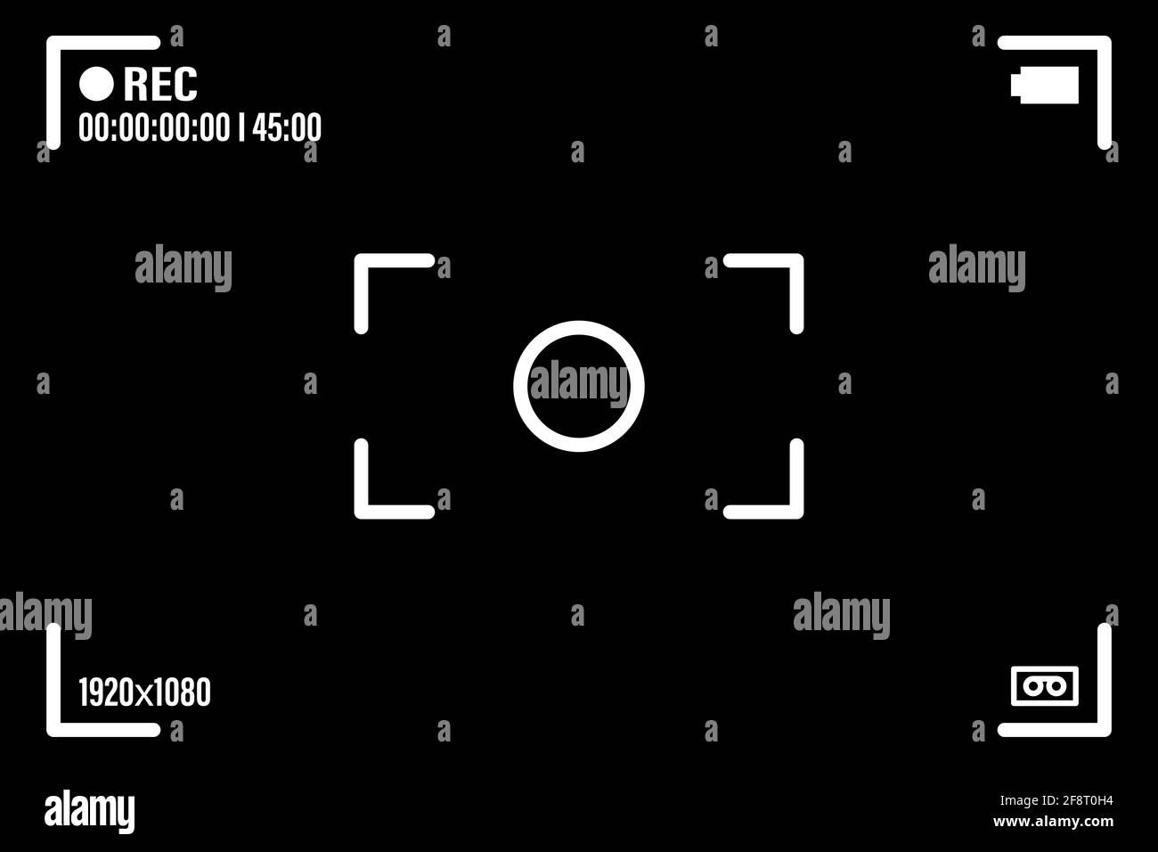 Camera focusing screen. Vector illustration. Camera screen for ...