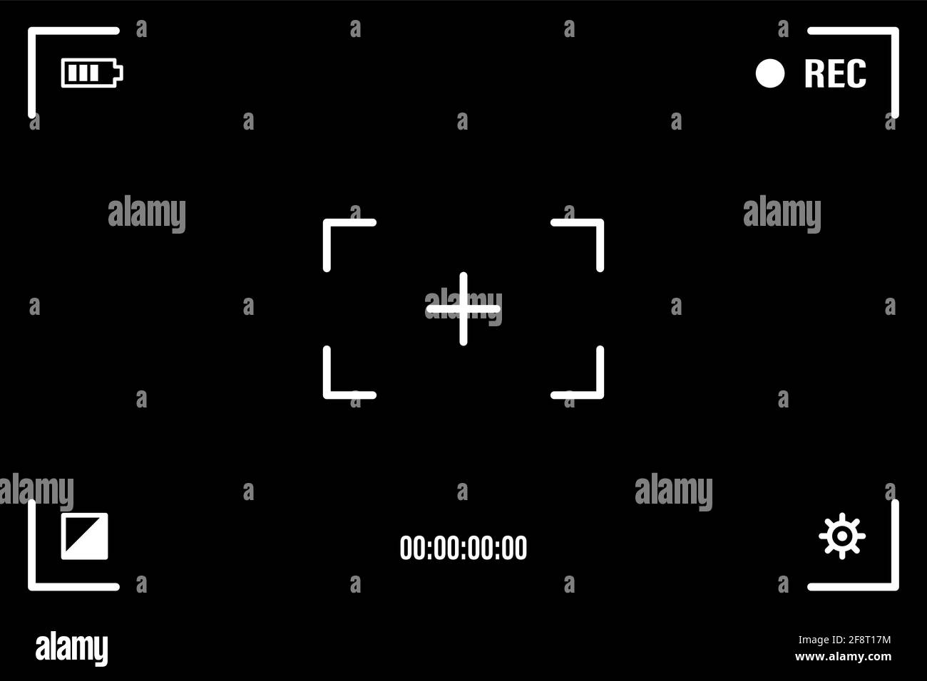 Camera focusing screen. Vector illustration. Camera screen for ...