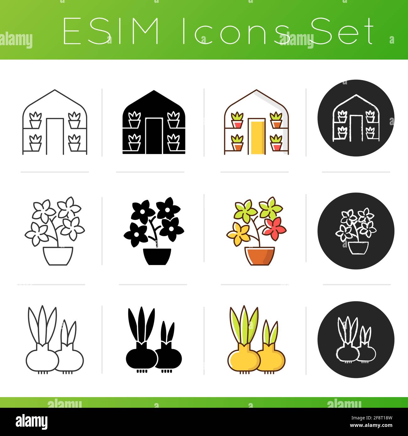 Gardening store categories icons set Stock Vector Image & Art - Alamy