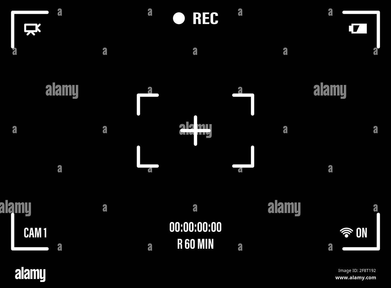 Camera focusing screen. Vector illustration. Camera screen for ...
