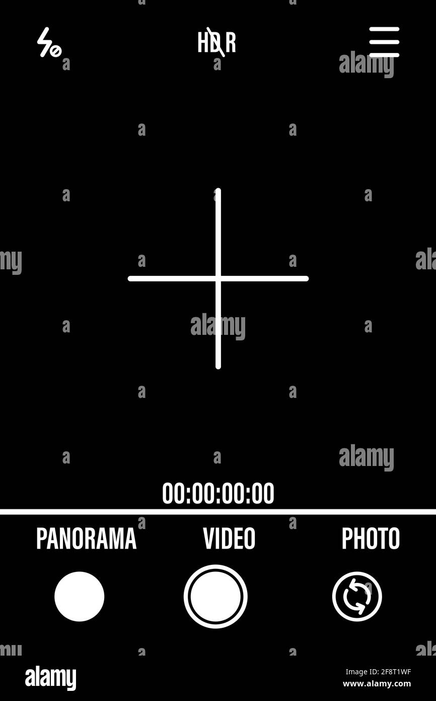 Camera focusing screen. Vector illustration. Camera screen for ...