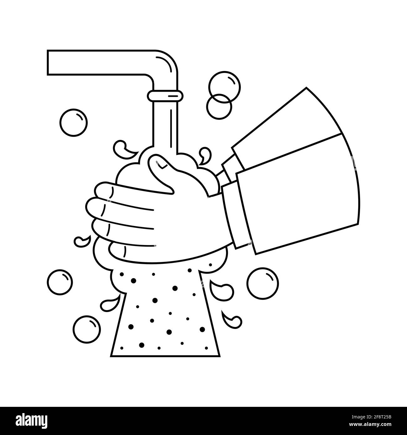 Wash hands icon vector, filled flat sign, solid pictogram isolated on ...