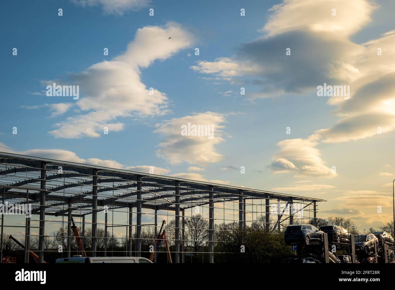 Industrial distribution warehouse construction frame in england uk ...