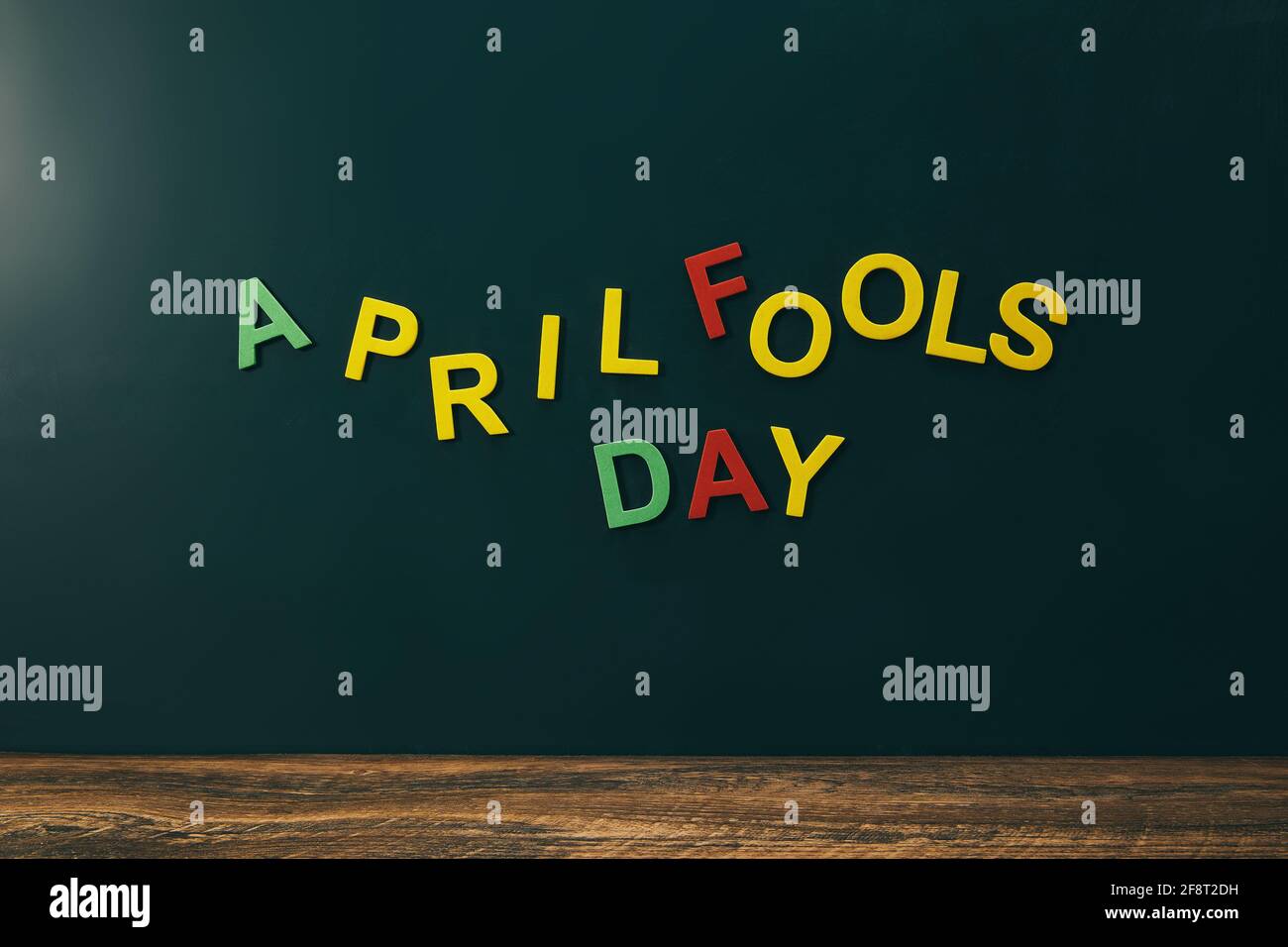 April fool's day colorful letters on a blackboard Stock Photo - Alamy