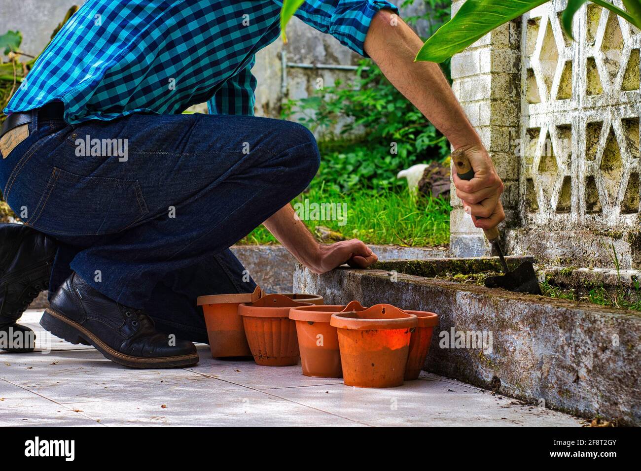 Planting pots in ground hi-res stock photography and images - Alamy