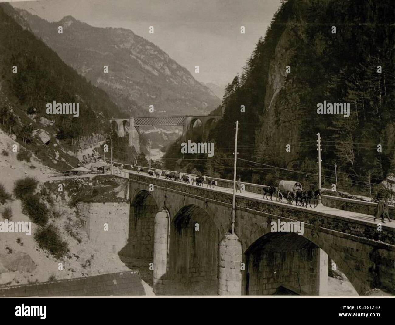 Road and railway bridge over the Fella at Dogna Stock Photo - Alamy