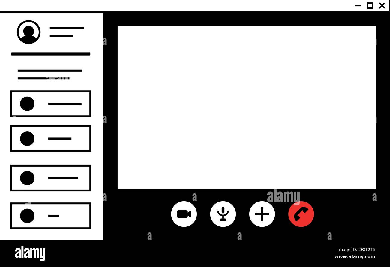 Video call screen template. Vector illustration for photoshop Stock ...