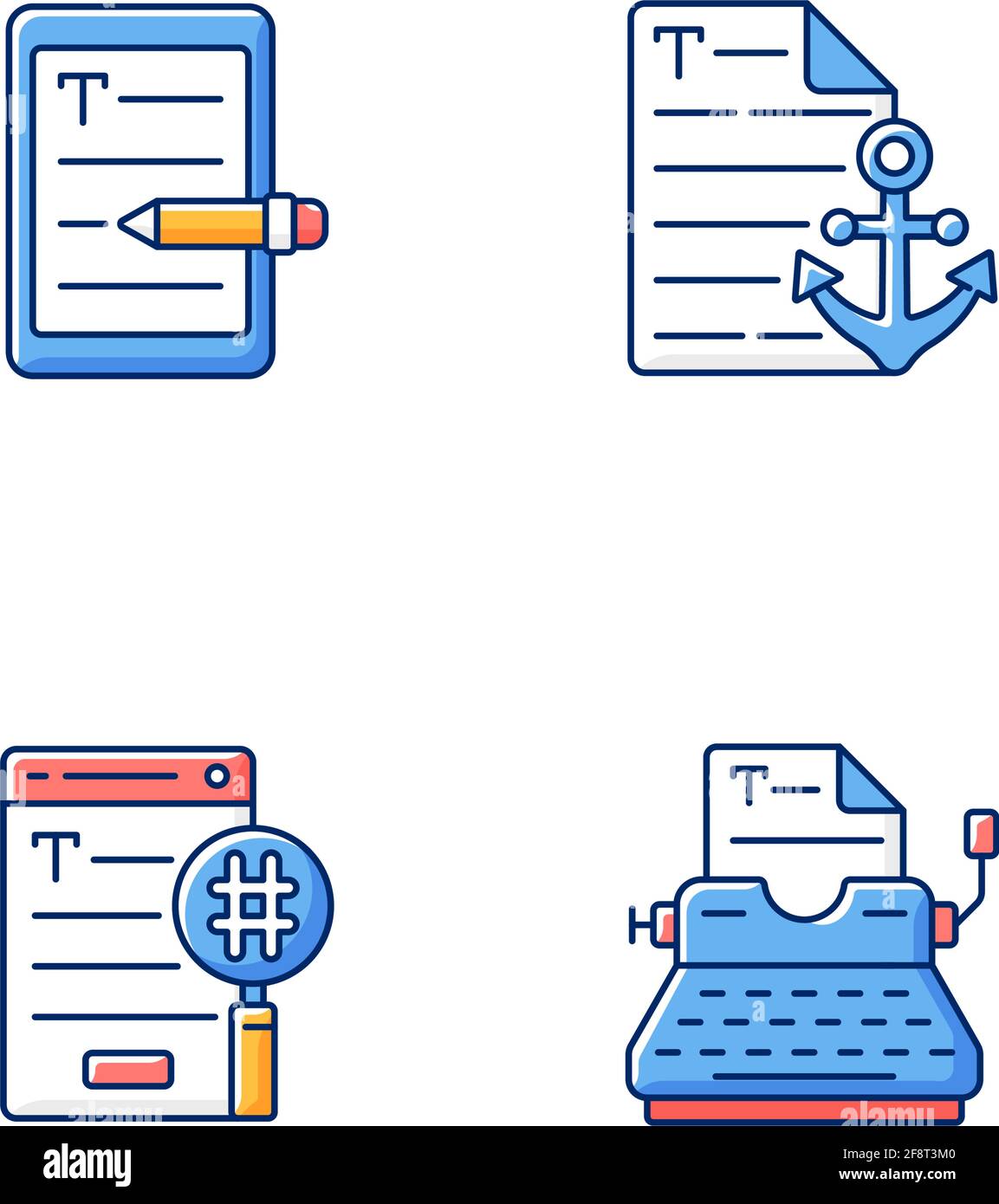 Copy writing RGB color icons set Stock Vector Image & Art - Alamy