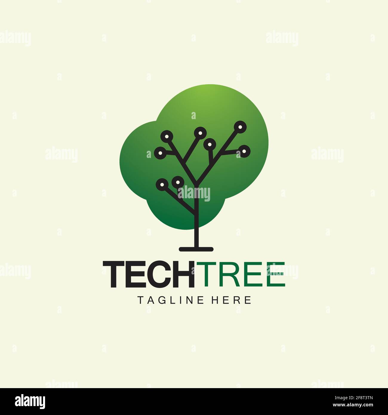 tech tree logo concept,green network technology logo vector.tech tree electrical circuit digital ...