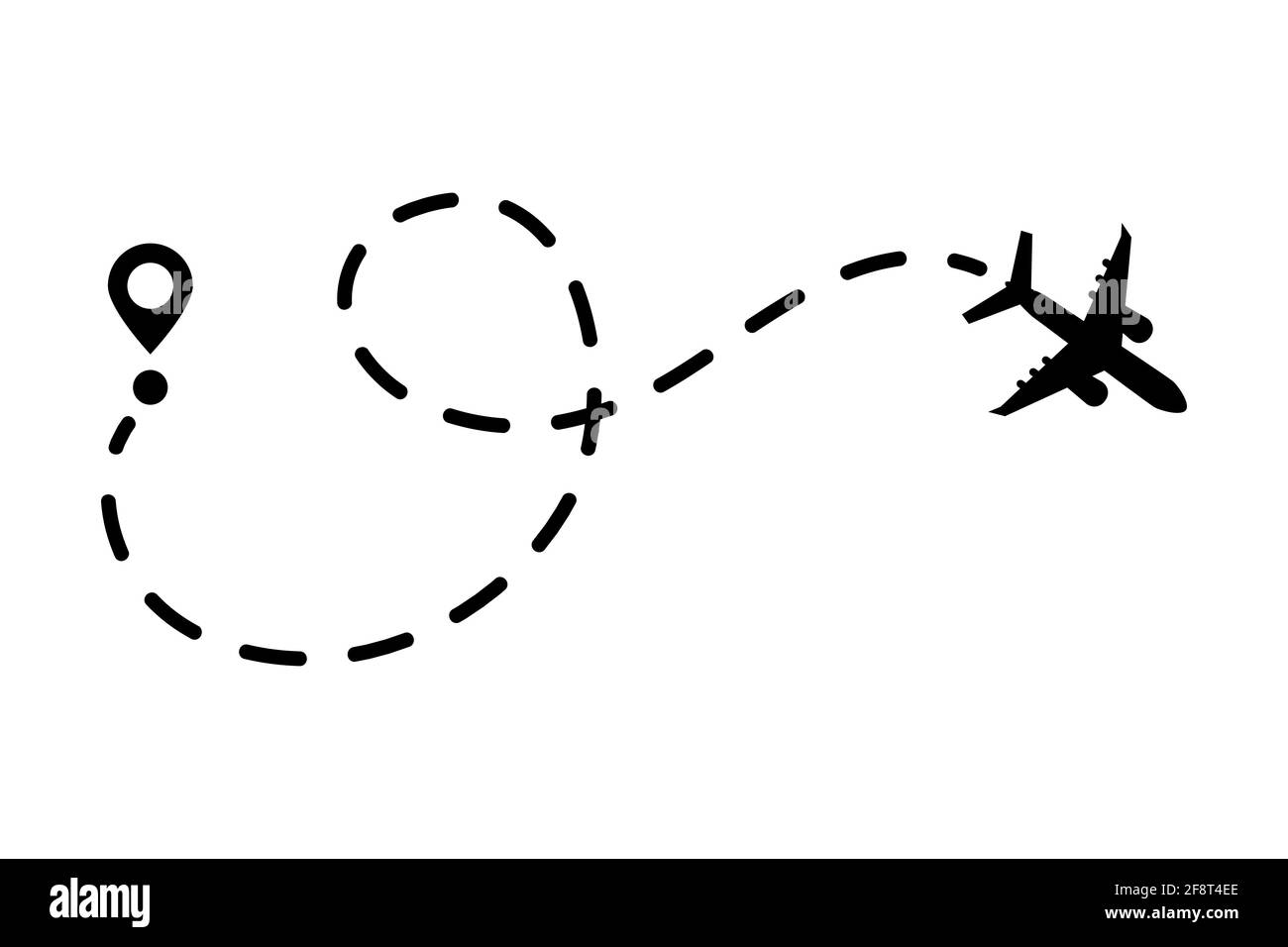 Airplane and its trail on a white background. Vector illustration Stock ...