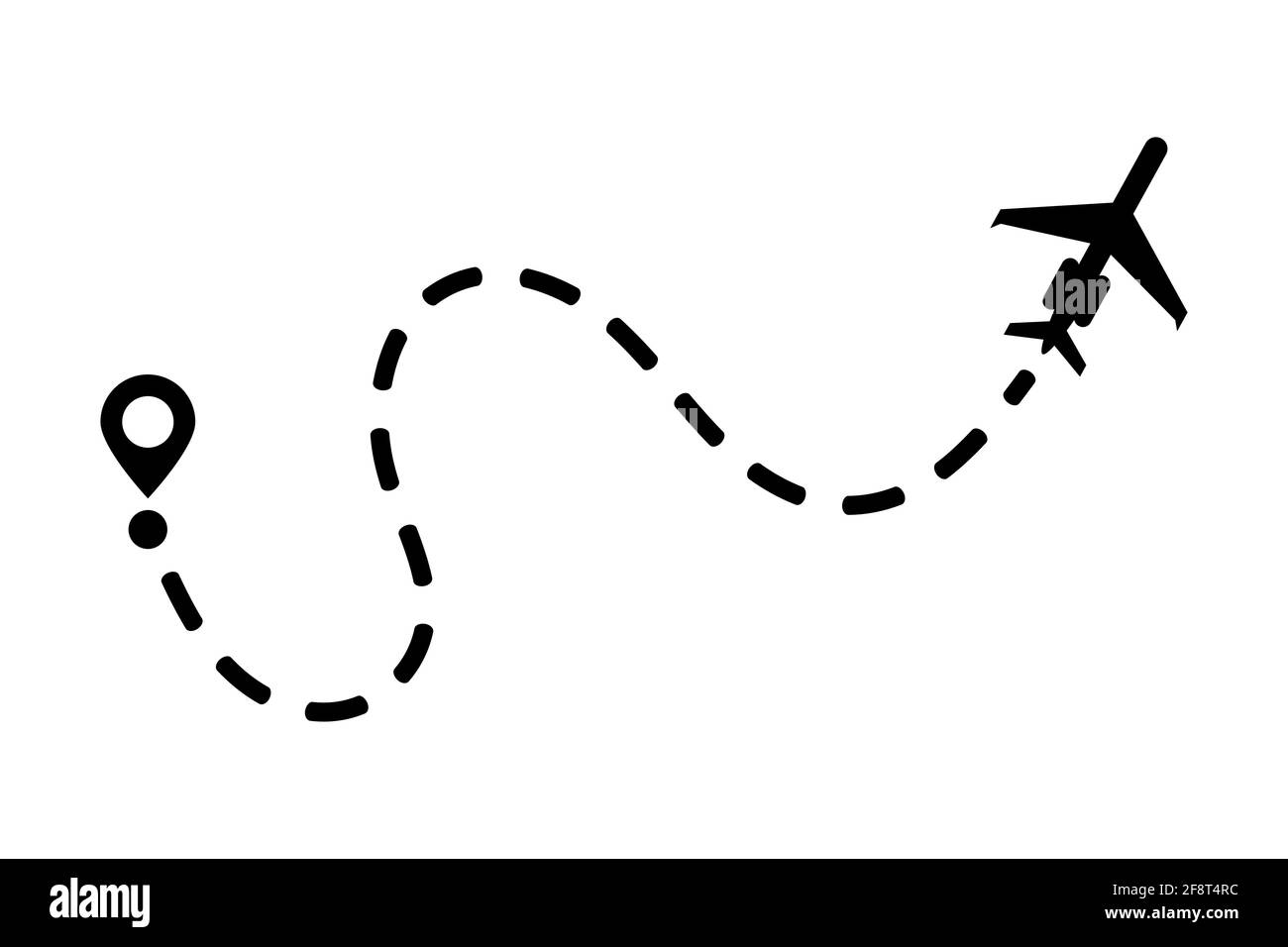 Airplane and its trail on a white background. Vector illustration Stock ...
