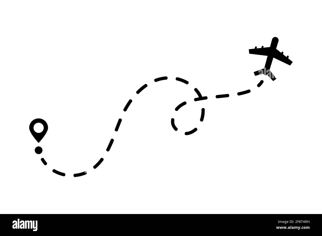 Airplane and its trail on a white background. Vector illustration Stock ...