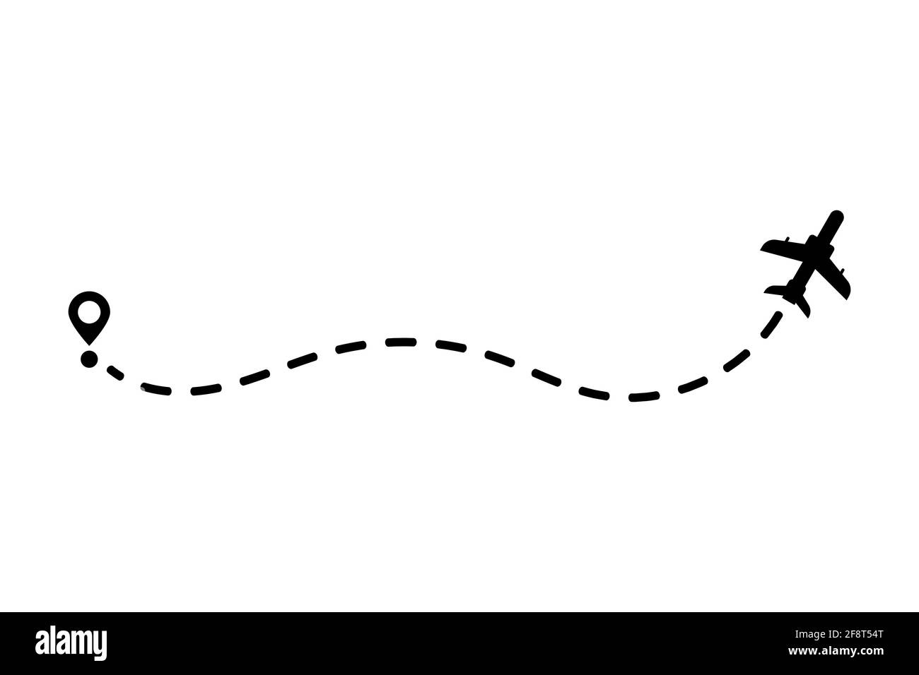 Airplane and its trail on a white background. Vector illustration Stock ...