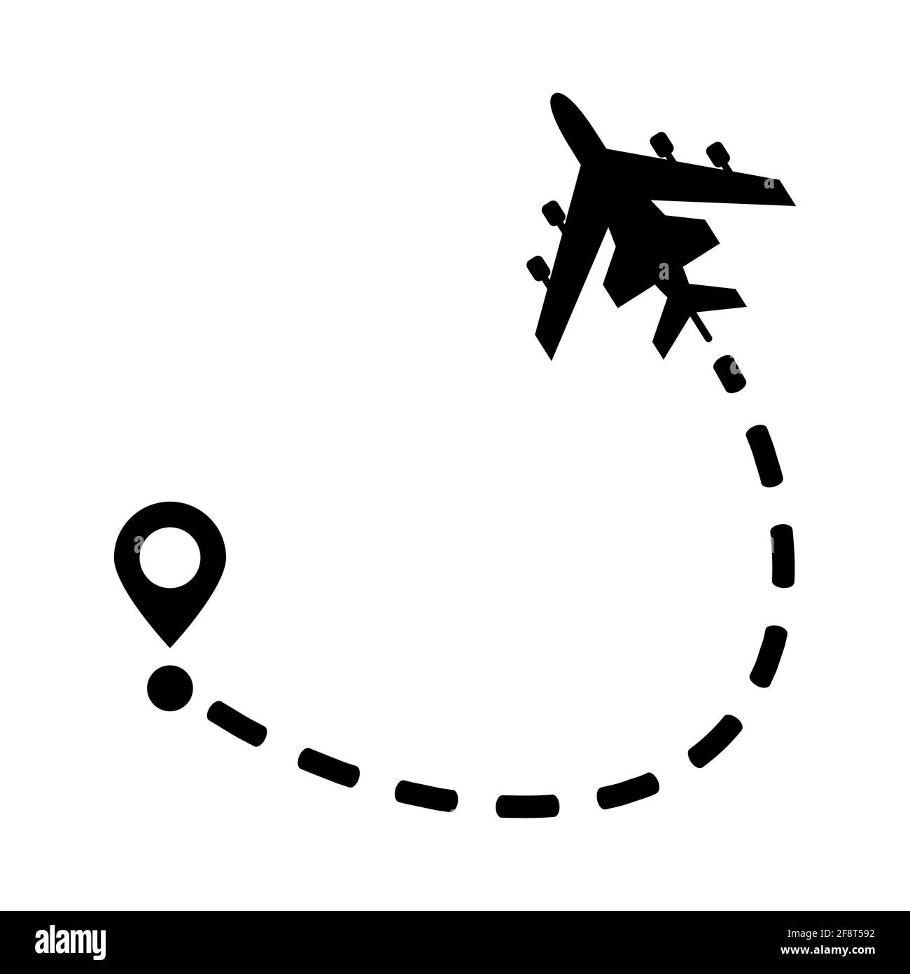 Airplane and its trail on a white background. Vector illustration Stock ...