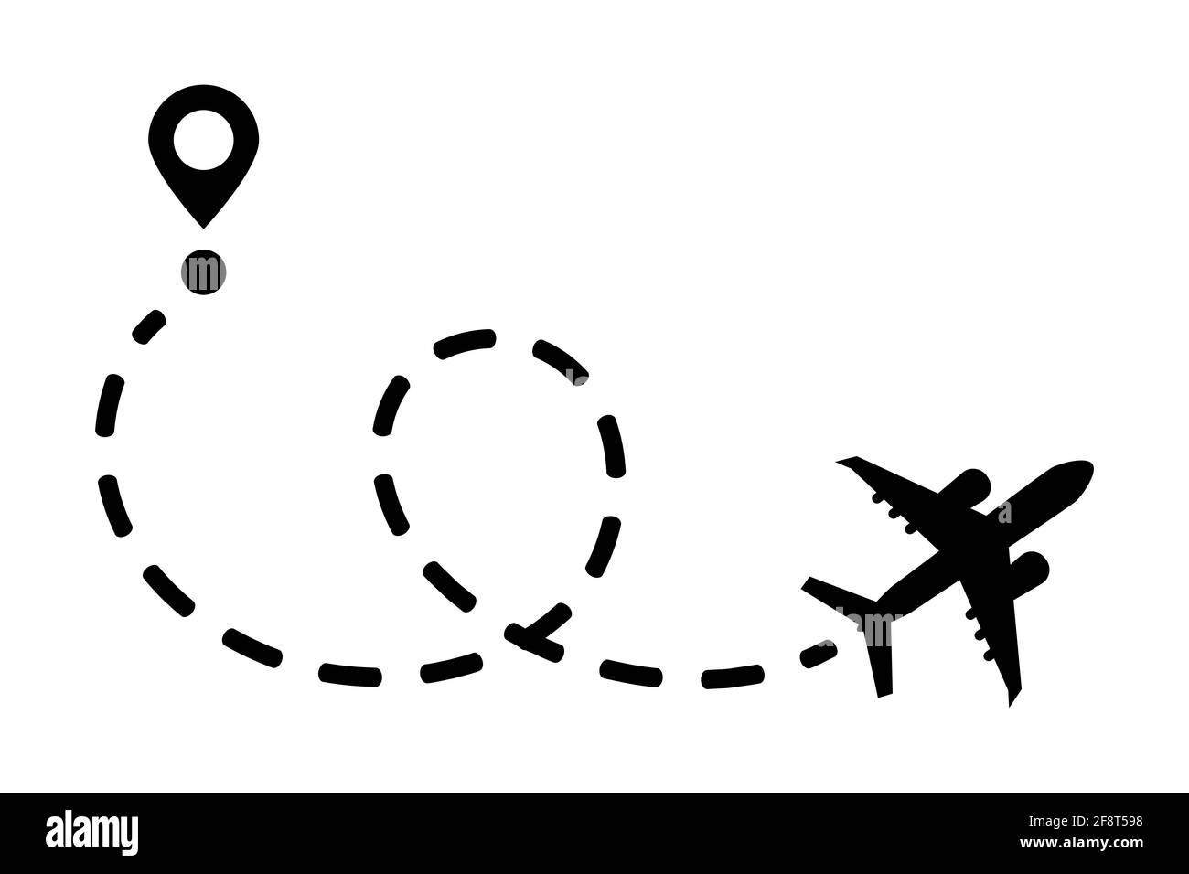 Airplane and its trail on a white background. Vector illustration Stock ...