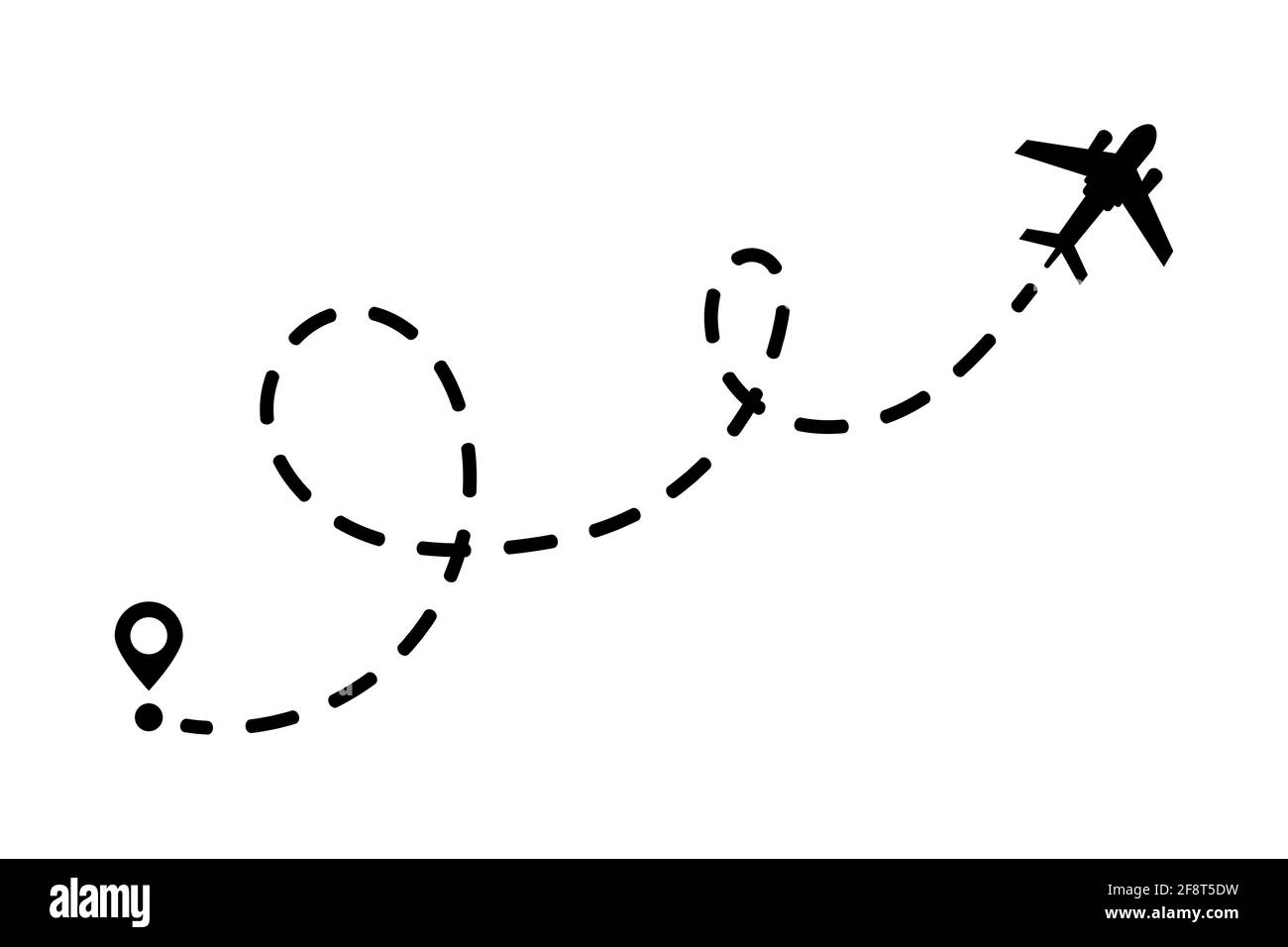 Airplane and its trail on a white background. Vector illustration Stock ...