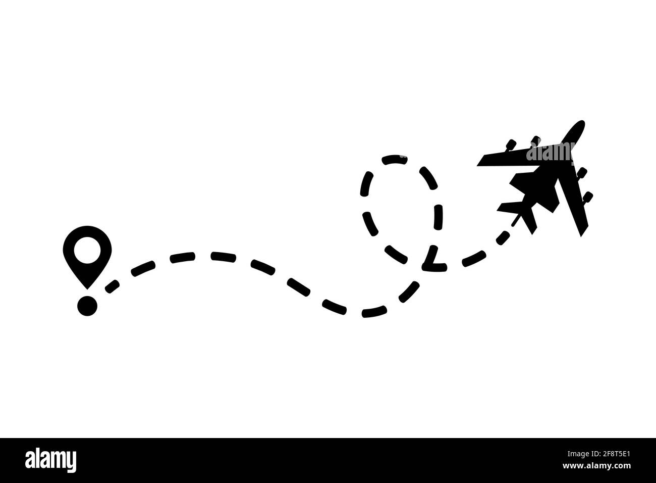 Airplane and its trail on a white background. Vector illustration Stock ...