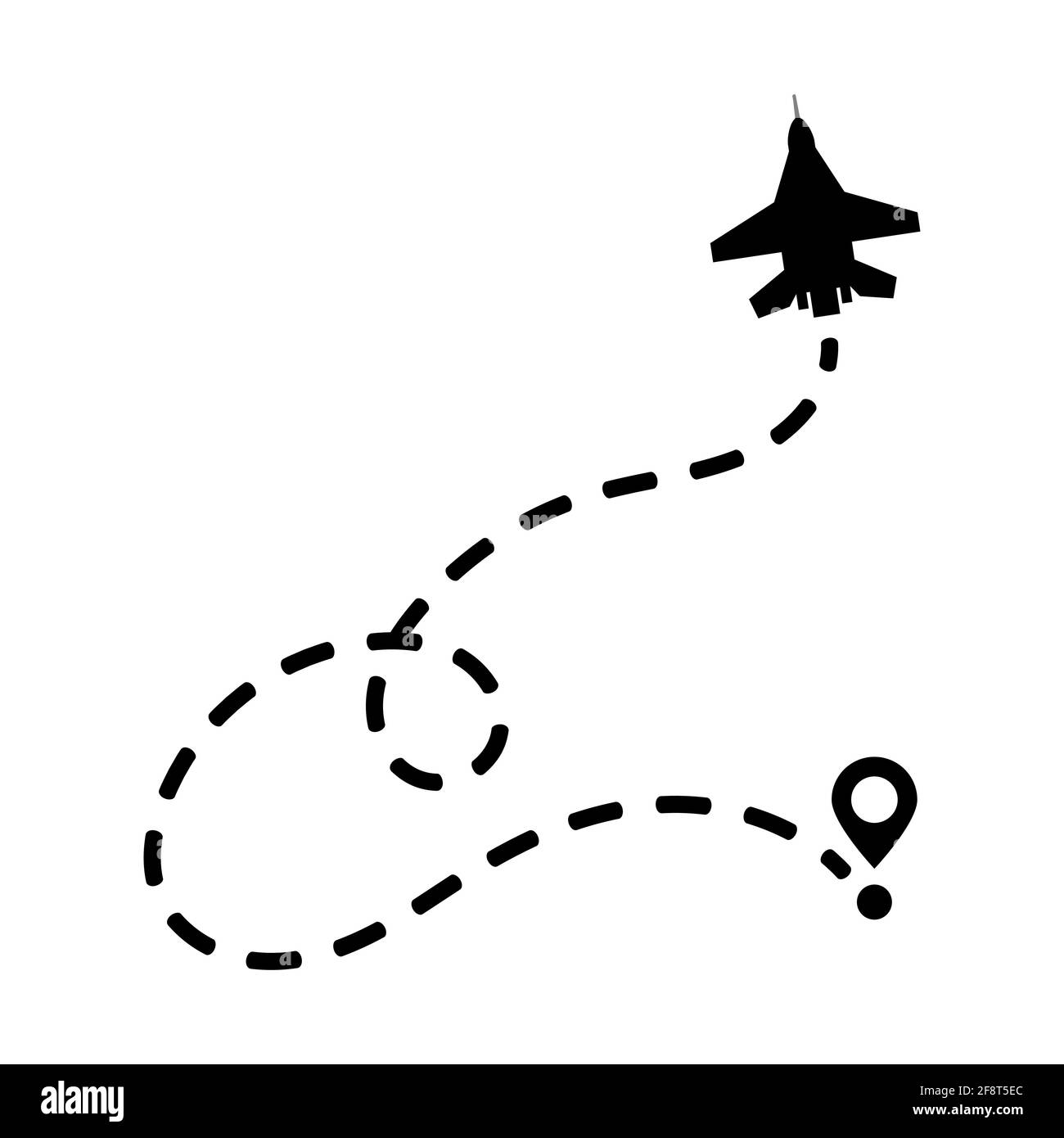 Airplane and its trail on a white background. Vector illustration Stock ...