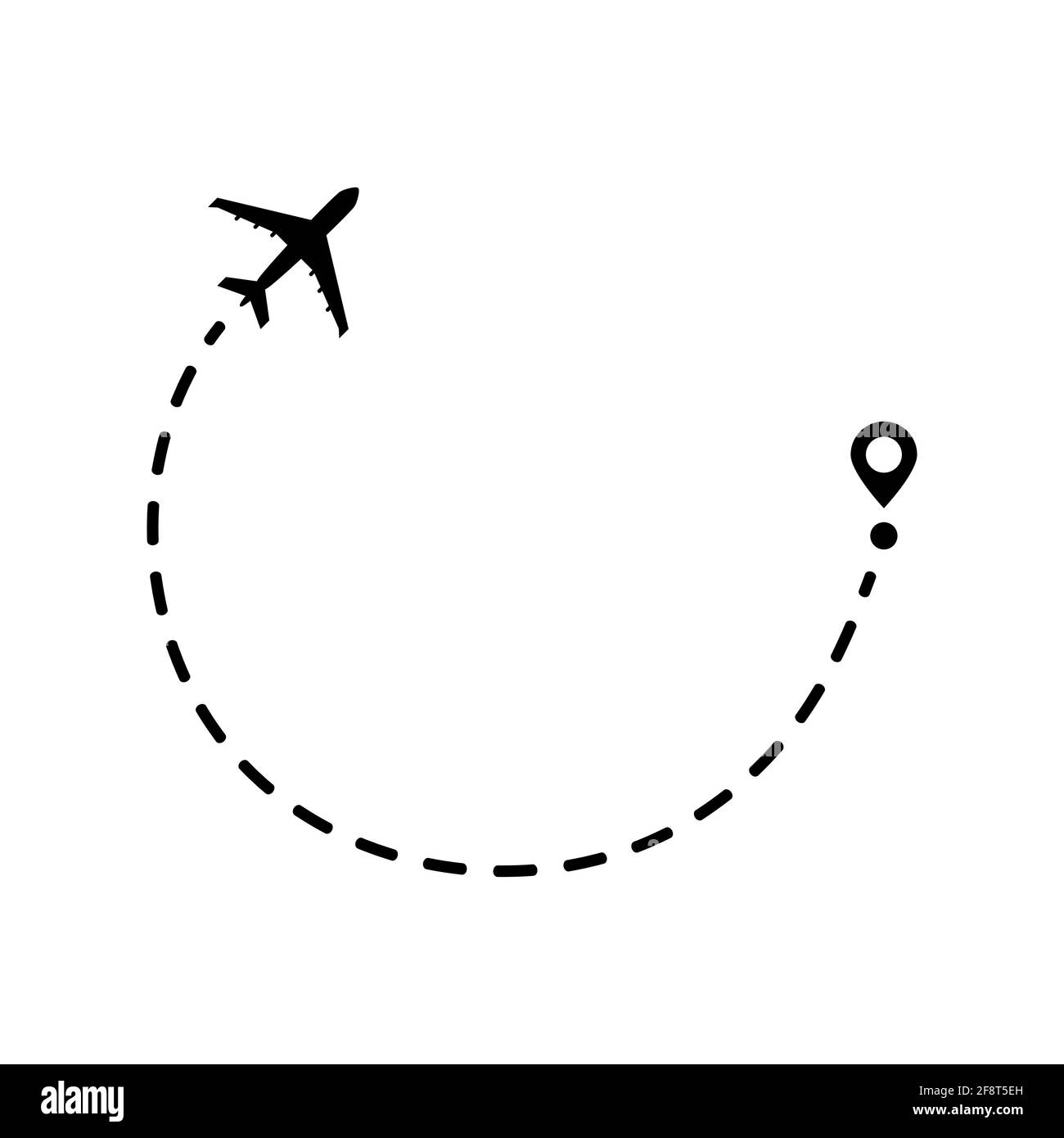 Airplane and its trail on a white background. Vector illustration Stock ...