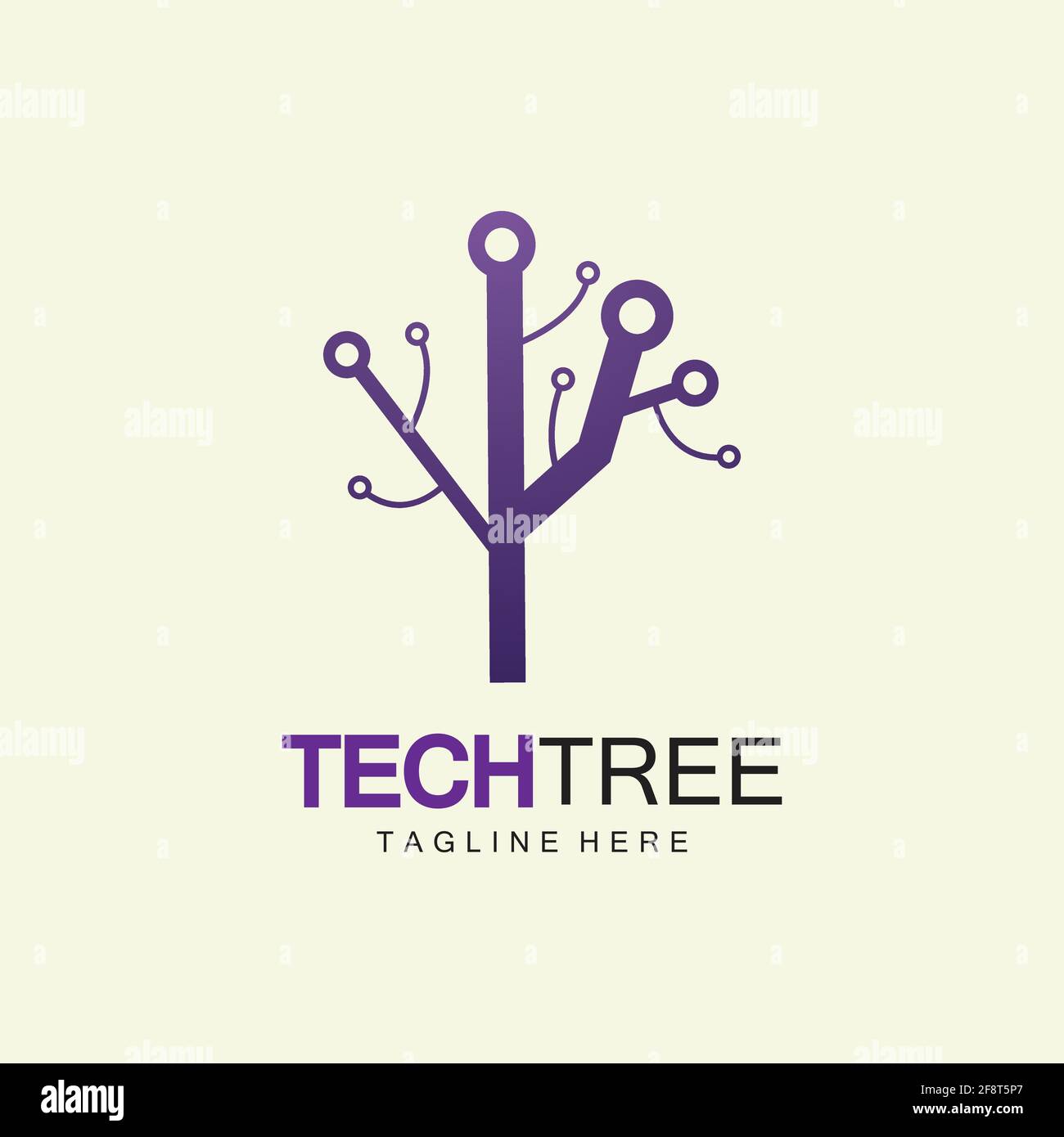 tech tree logo concept,green network technology logo vector.tech tree ...