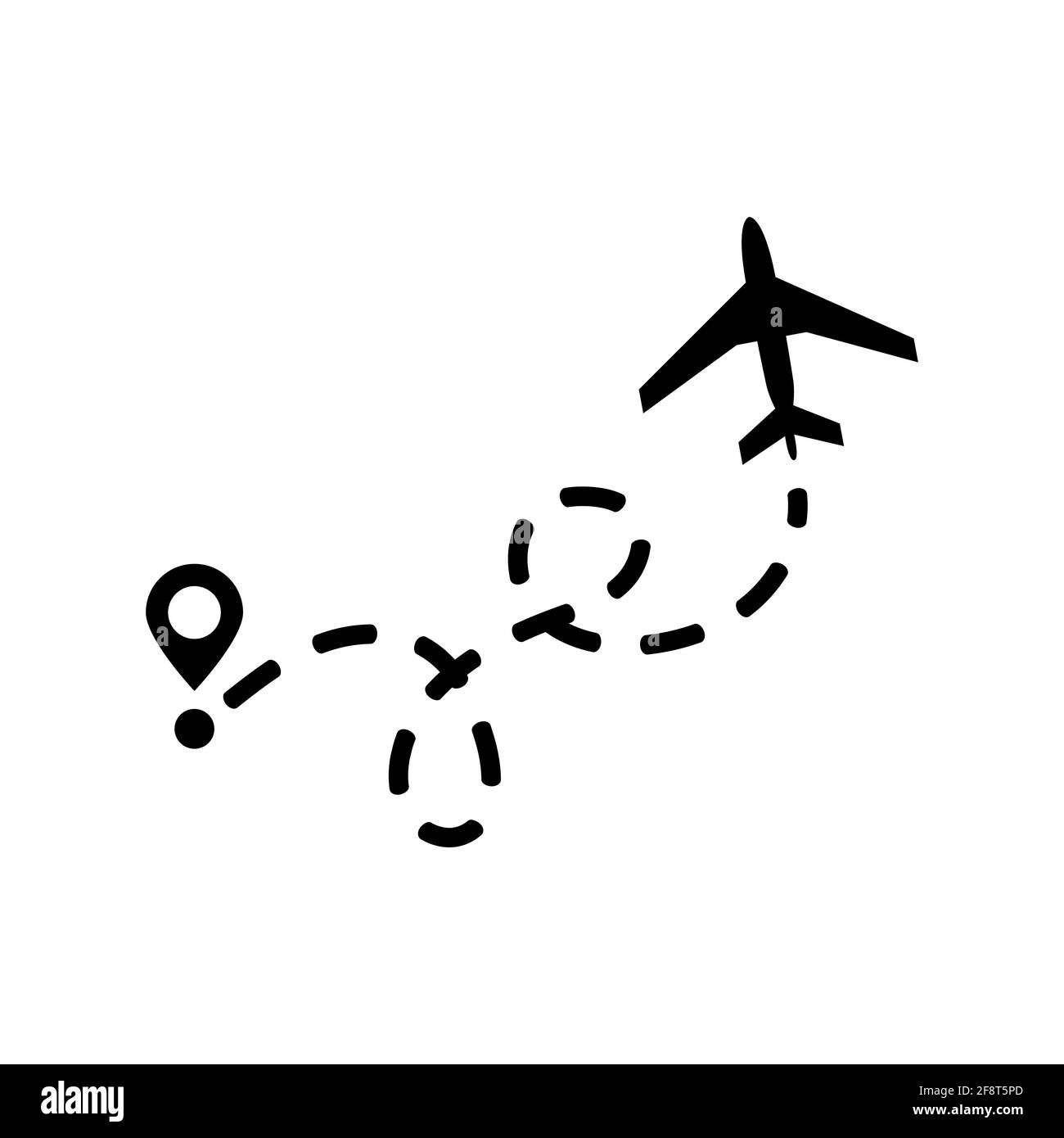 Airplane and its trail on a white background. Vector illustration Stock ...