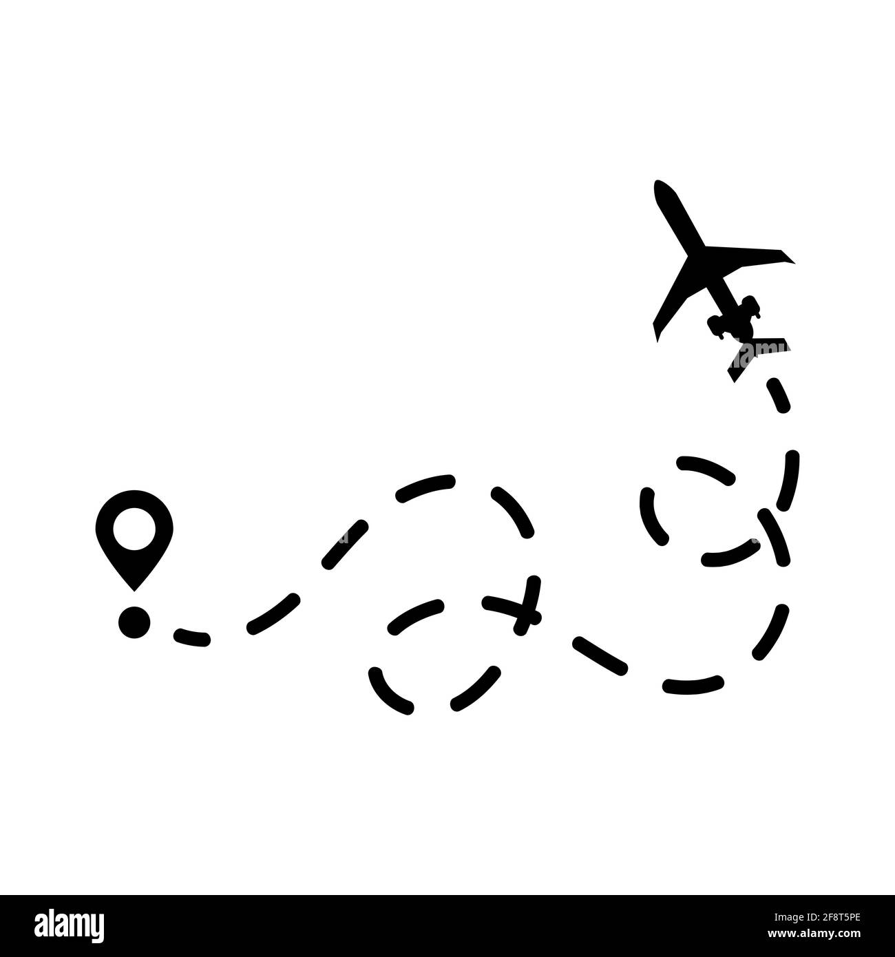 Airplane and its trail on a white background. Vector illustration Stock ...